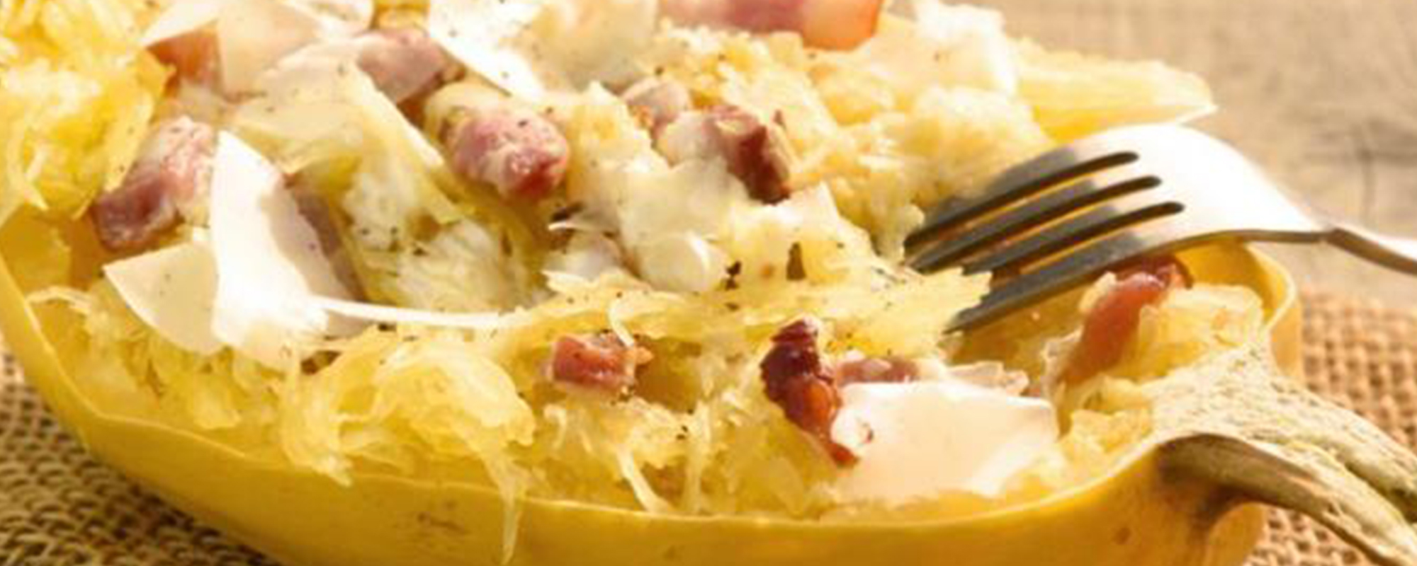 Courge spaghetti façon carbonara légère - dietplus